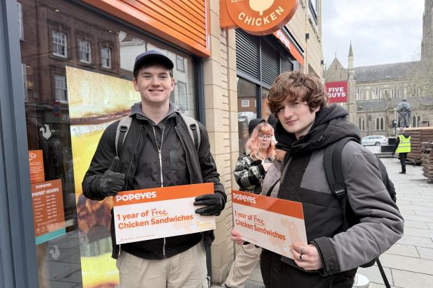 Enthusiastic customers queue for 11 hours for Popeyes opening in Worcester