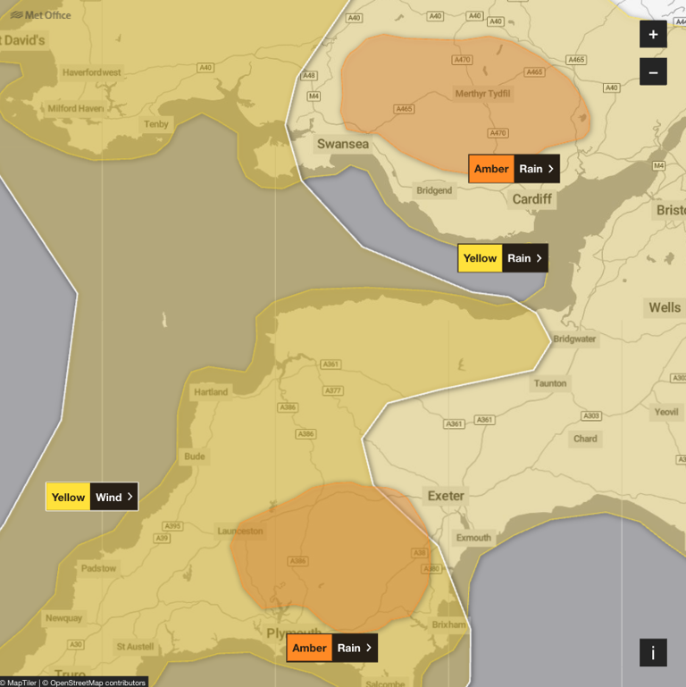 Met Office maps shows Storm Bram warnings as new amber alerts issued