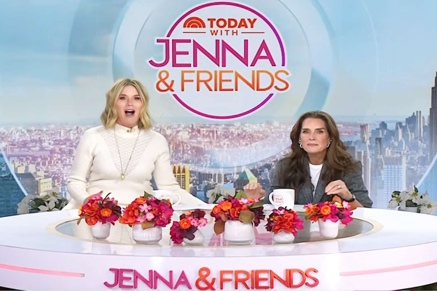 Brooke Shields experiences live chair mishap with Jenna Bush Hager on ...