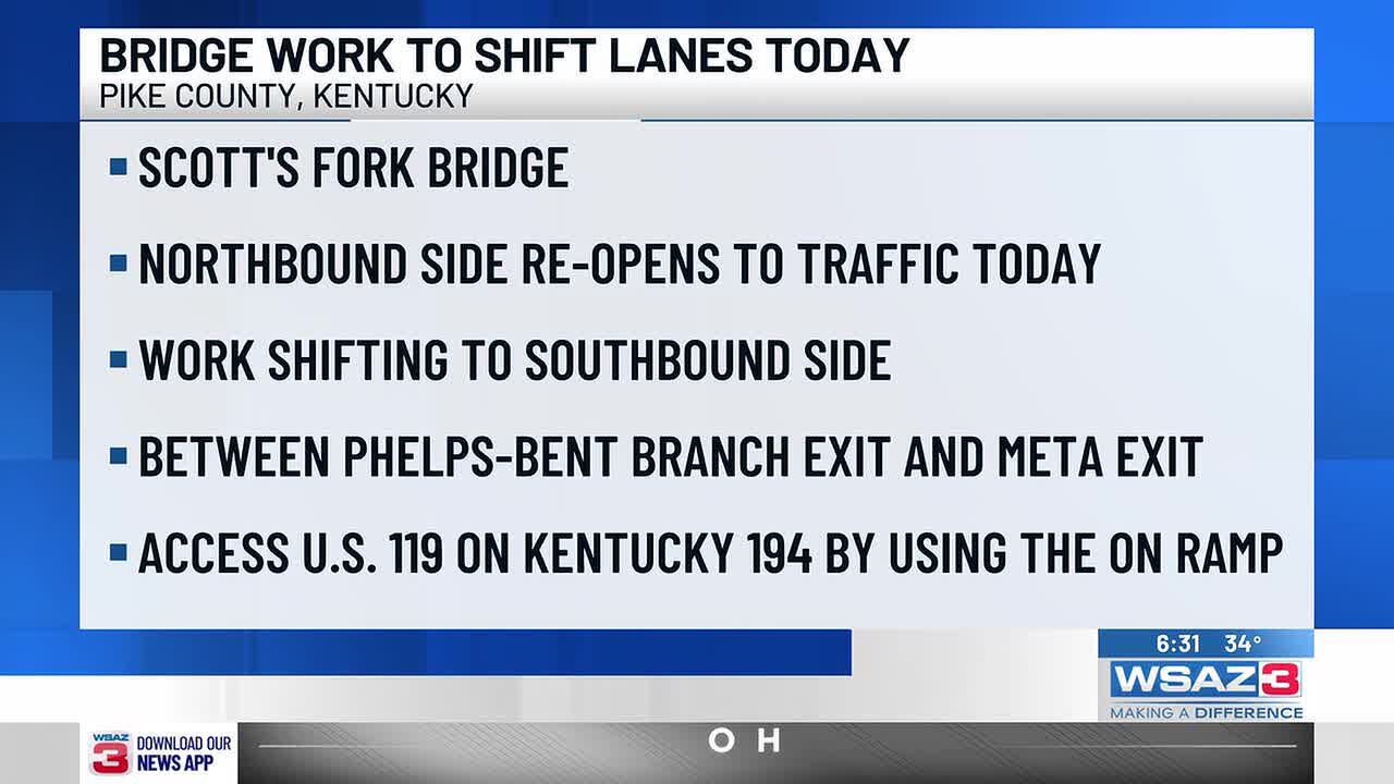 Bridge work to shift lanes Monday