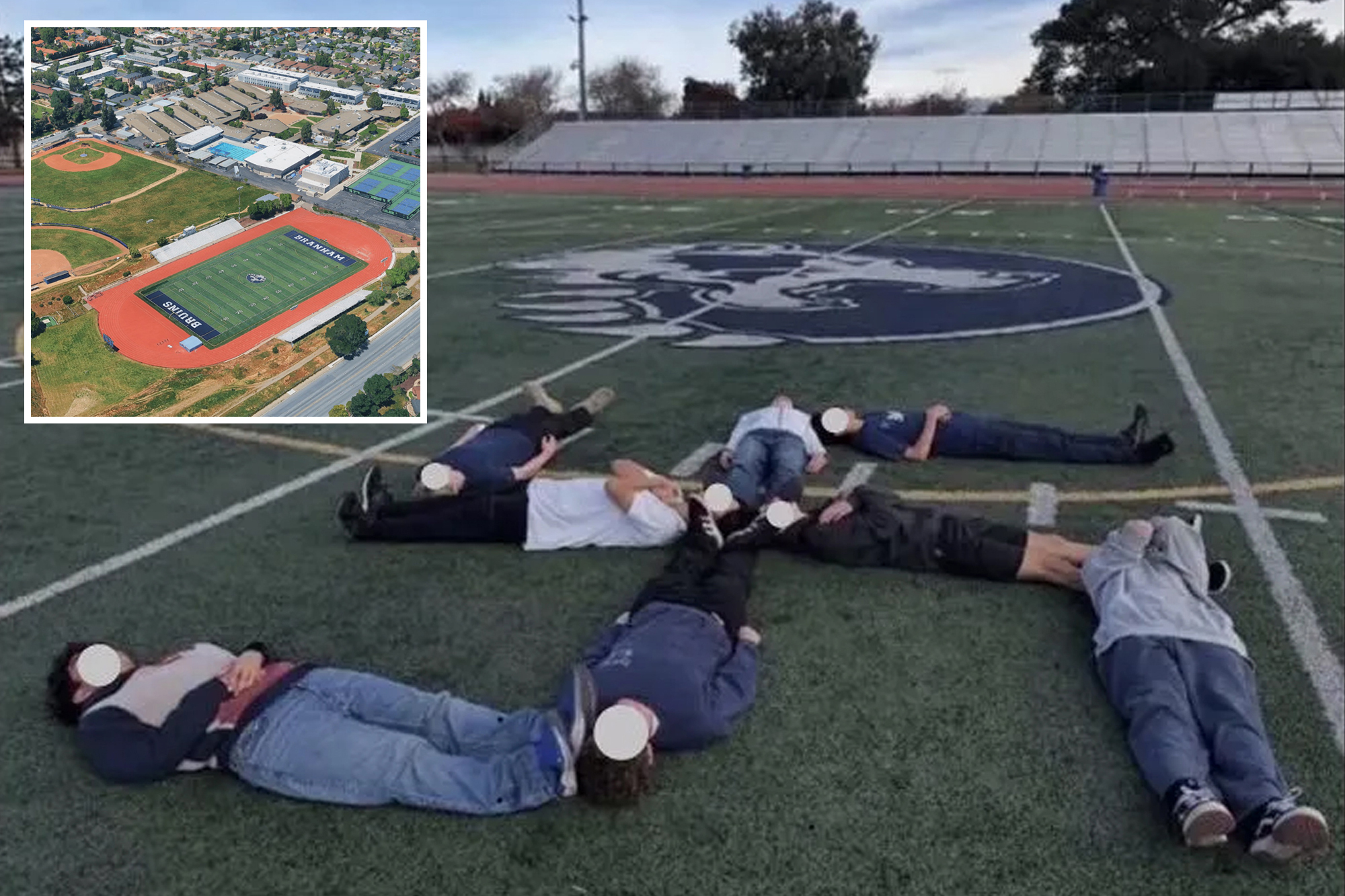 Students form human swastika on Calif. high school football field ...