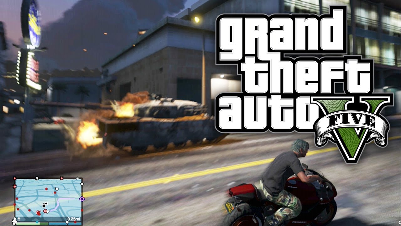 GTA 5 bounty hunters #23 - motorcycle vs tank! (GTA V online)