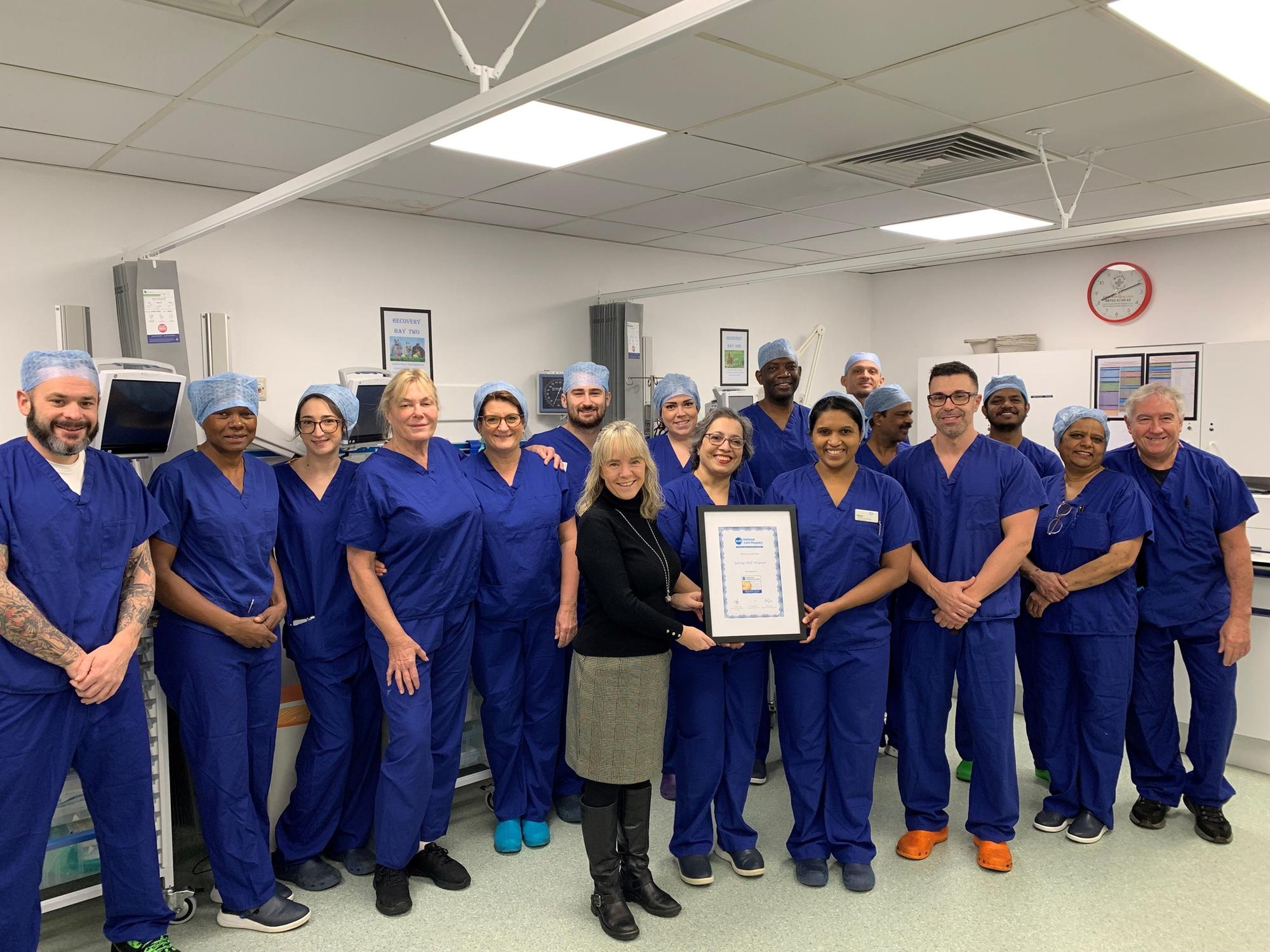 Goring Hall Hospital awarded by the National Joint Registry for ...