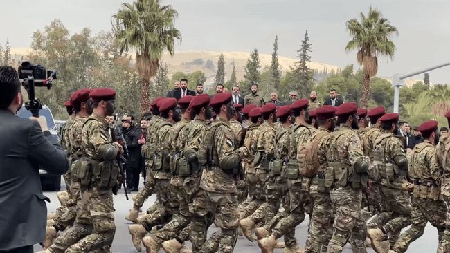 Syrian Leader Views Military Parade as Damascus Marks a Year Since Fall ...