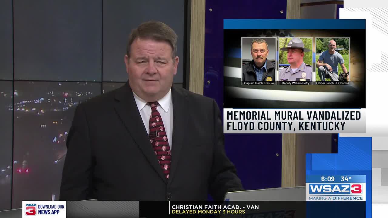 Memorial mural vandalized