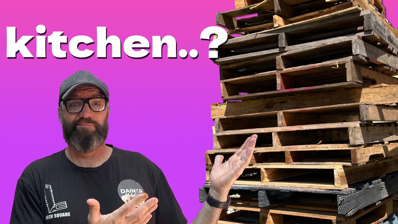 I built a stunning kitchen island from pallets! 🛠️