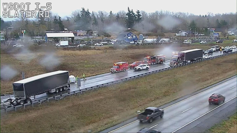 Three separate collisions near Slater Road on I-5 in Bellingham