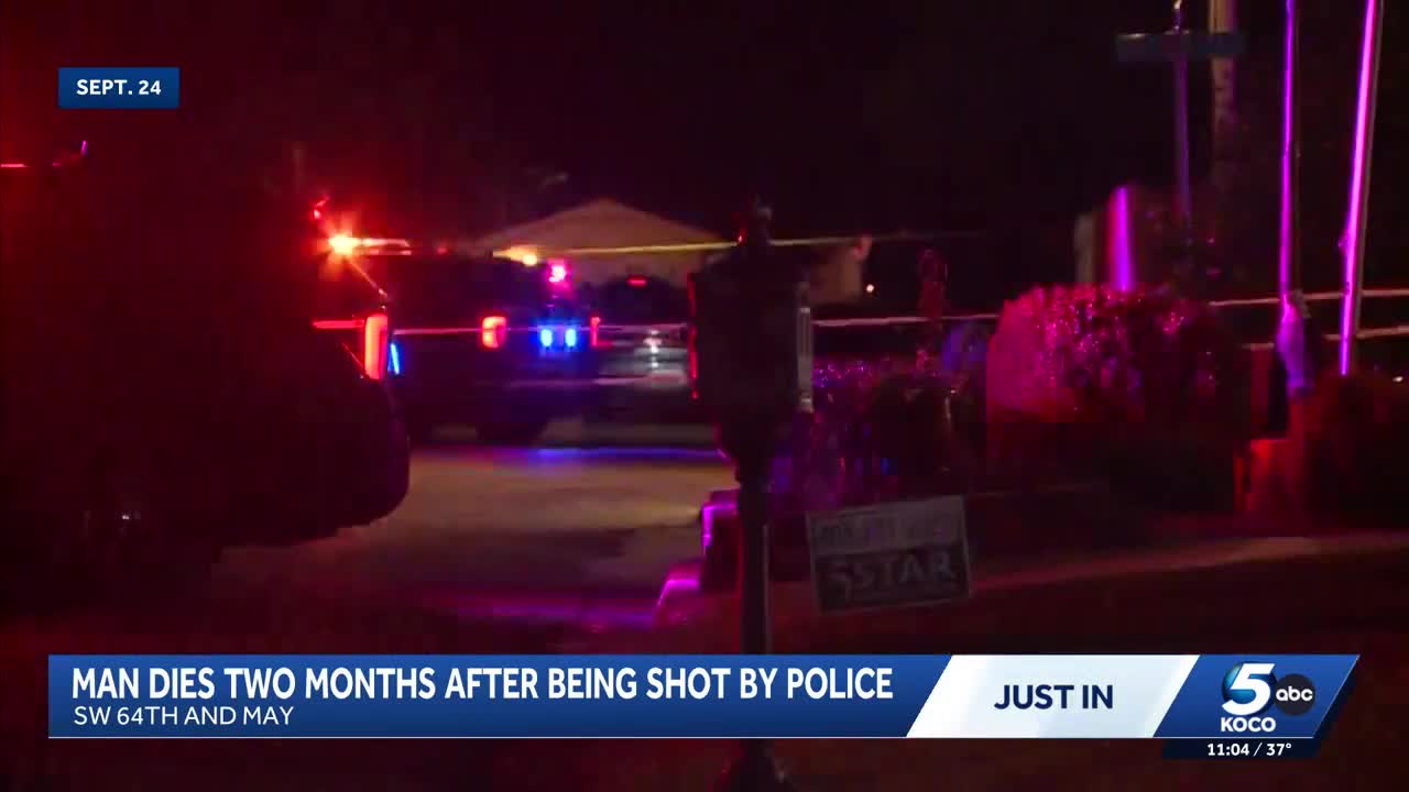 Man dies two months after being shot by police in southwest Oklahoma City
