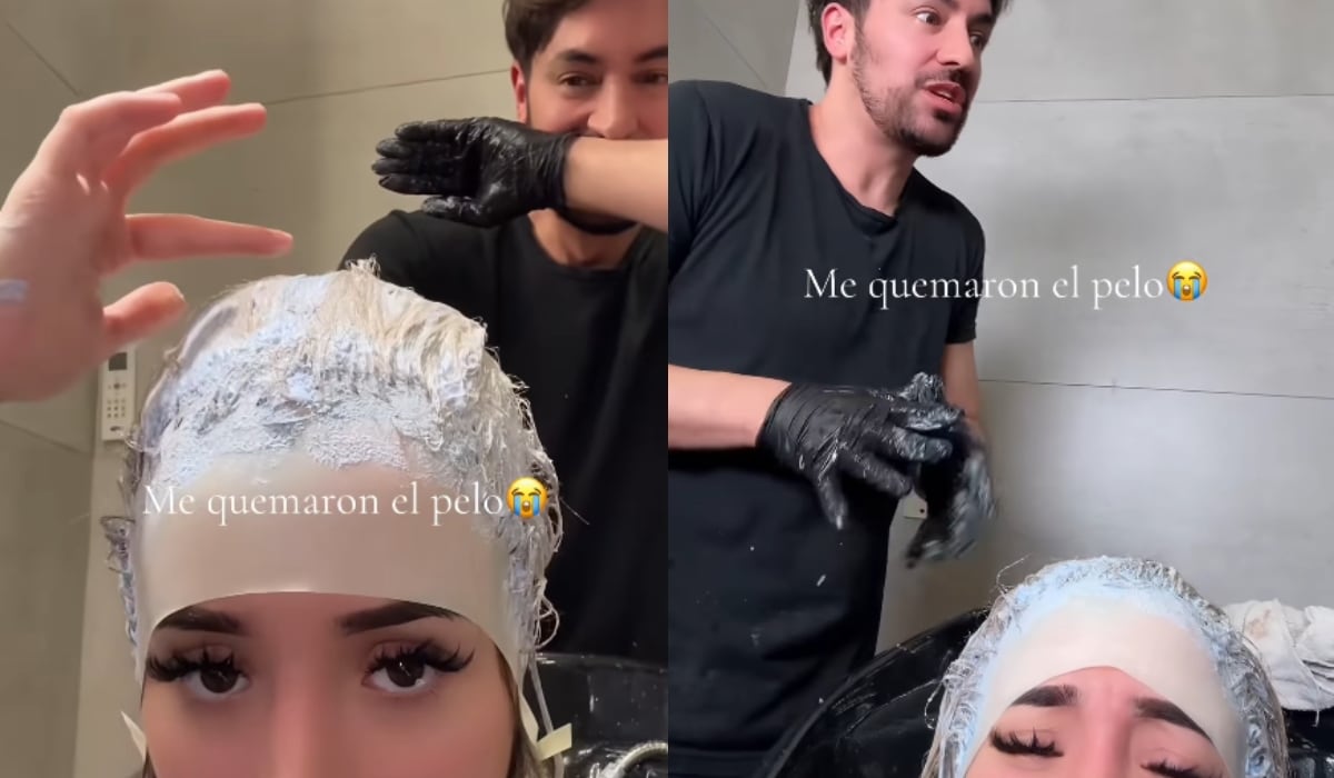Le terminó dando unos manotazos al estilista: Mujer graba el momento exacto en que le queman el ...