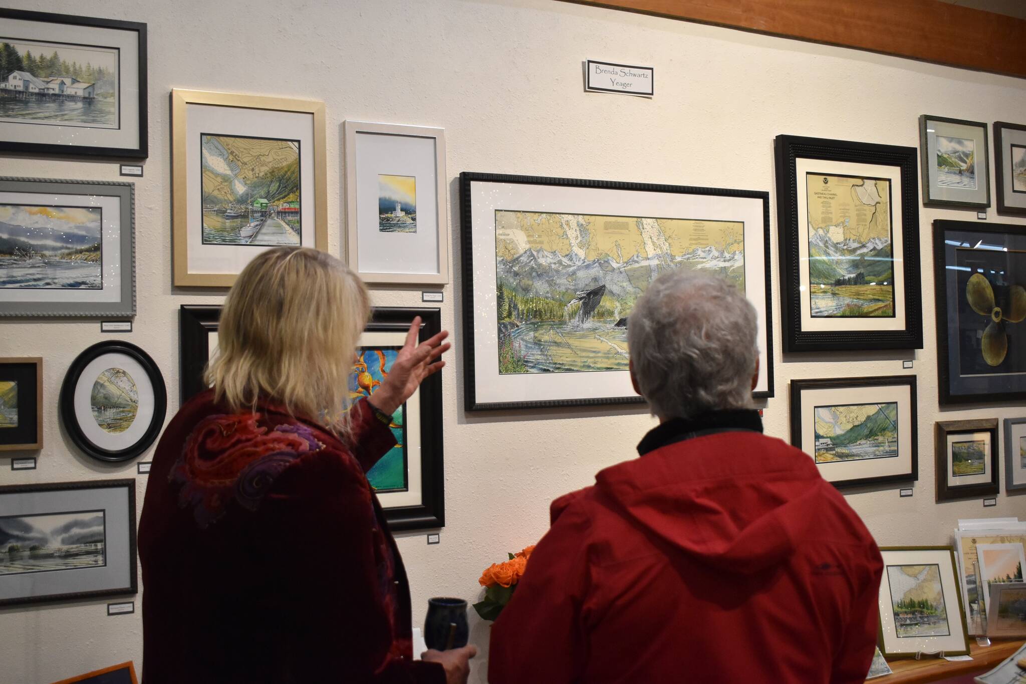 Alaska artist splashes nautical charts with sea life