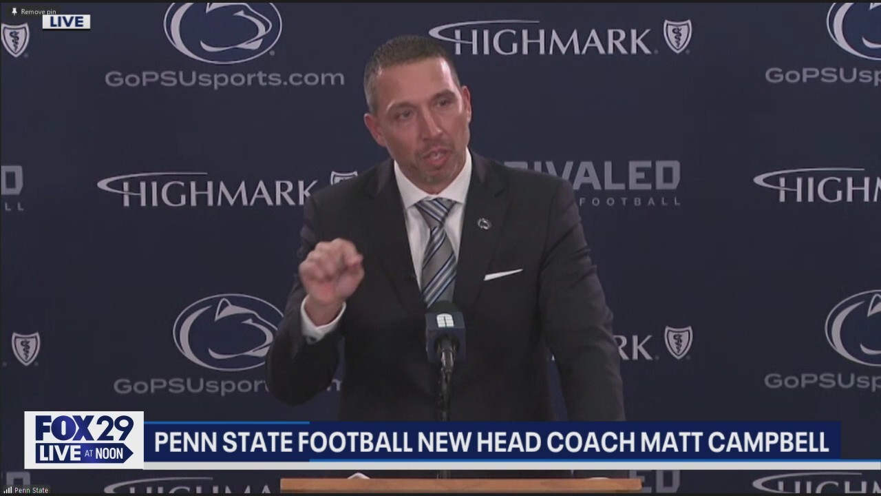 Penn State football coach Matt Campbell emotional during introductory ...