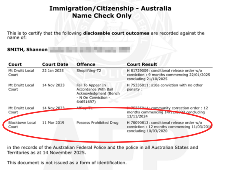 Shannon's visa hangs in the balance over crimes she says she didn't commit