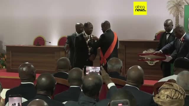 Ivory Coast's incumbent leader Ouattara is sworn in for a fourth term