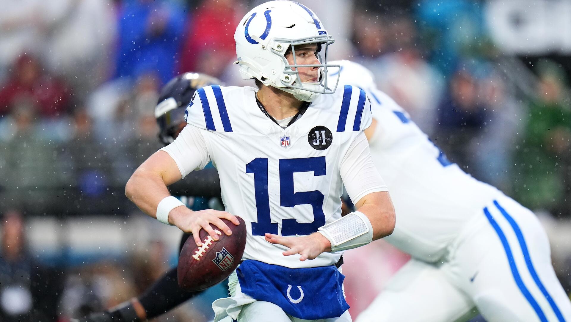 Riley Leonard dealing with knee injury, Colts 'hopeful' new QB starts ...