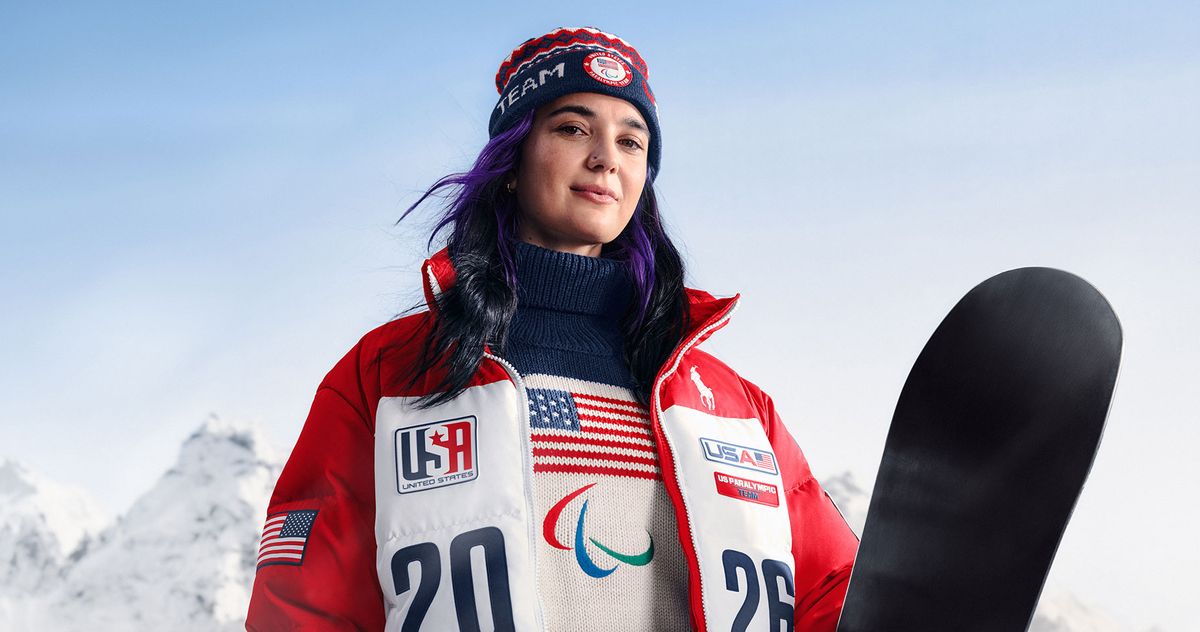 Paralympic snowboarder Brenna Huckaby stores gold medals in her socks
