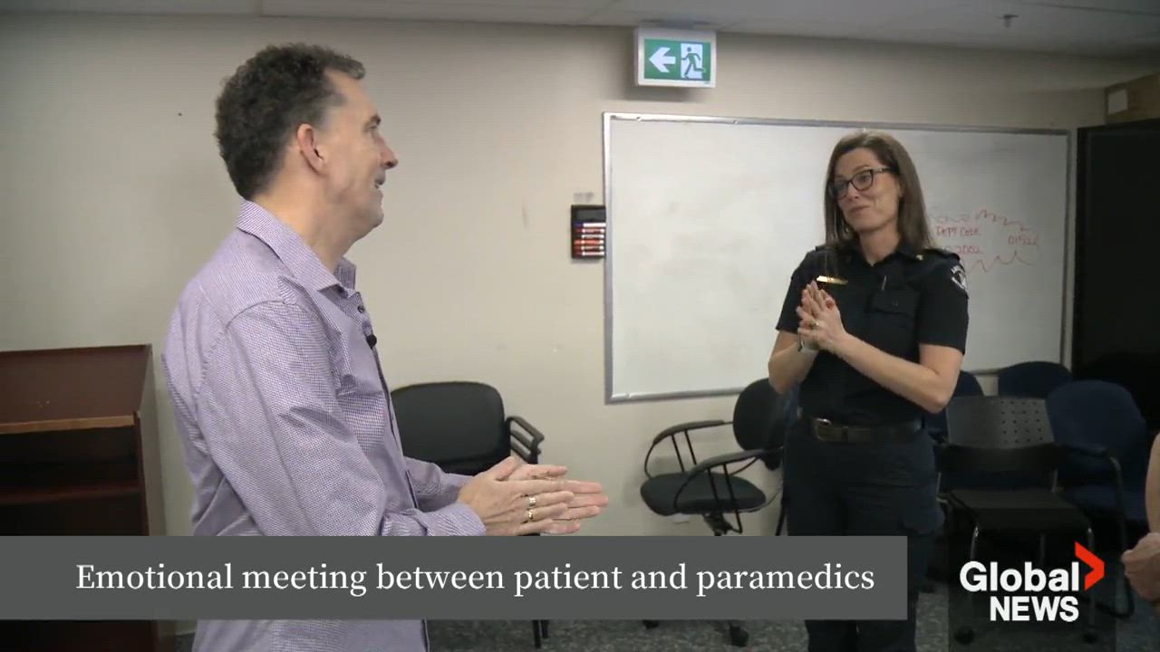 Emotional meeting between BC paramedics and cyclist