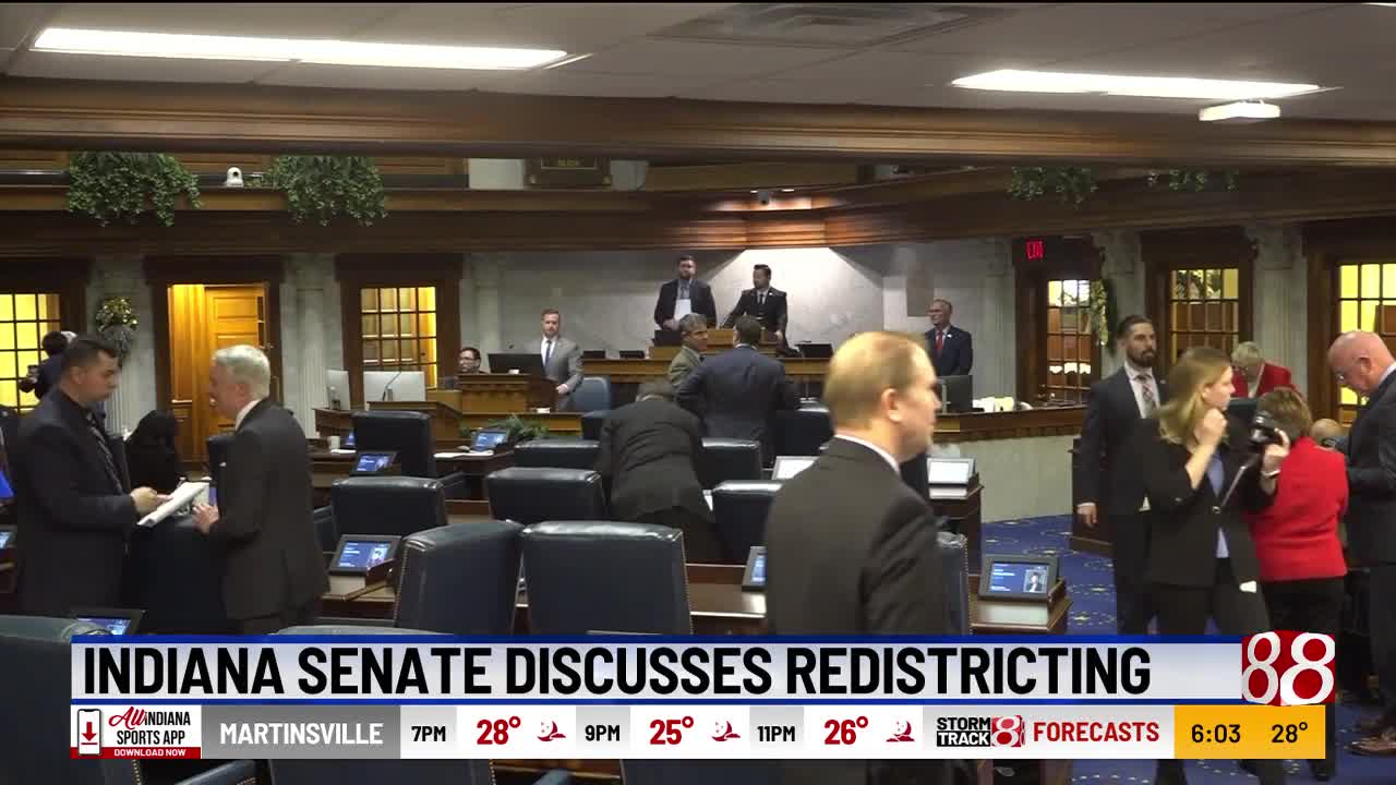 Indiana state senators takes up redistricting bill