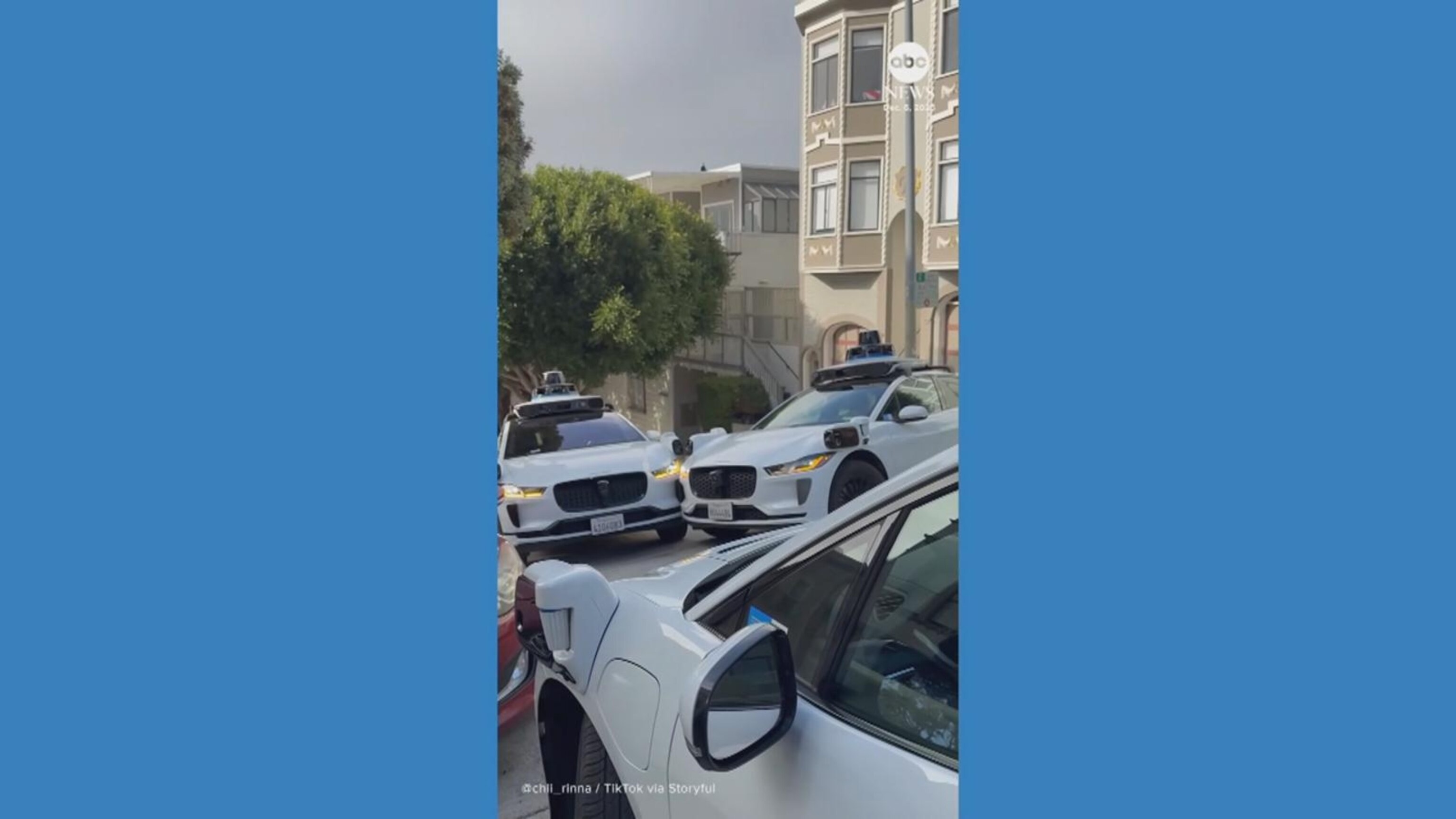 Waymo cars in apparent 'standoff' cause traffic jam in San Francisco