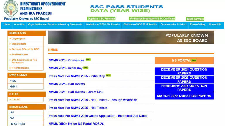 NMMS result 2025 AP: Answer key released, grievances accepted till Dec ...