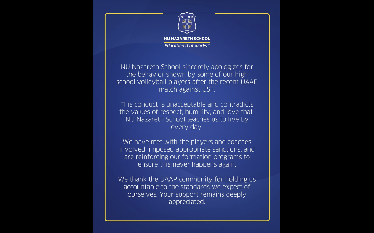 NU apologizes, sanctions Bullpups over post-game taunt against UST