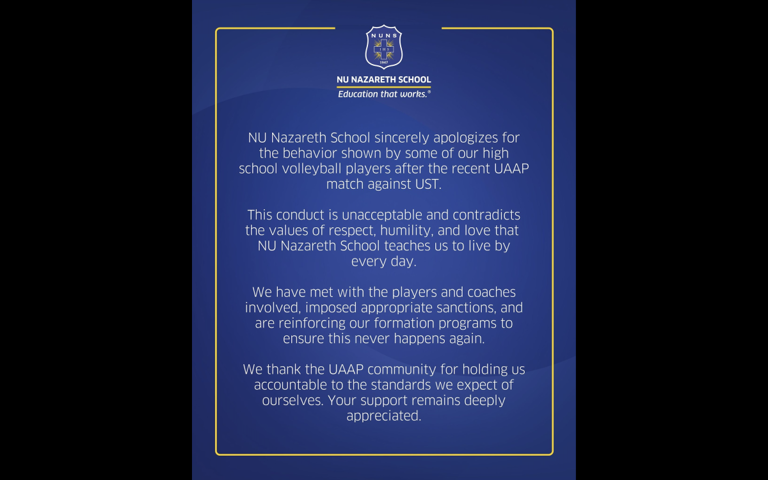 NU apologizes, sanctions Bullpups over post-game taunt against UST