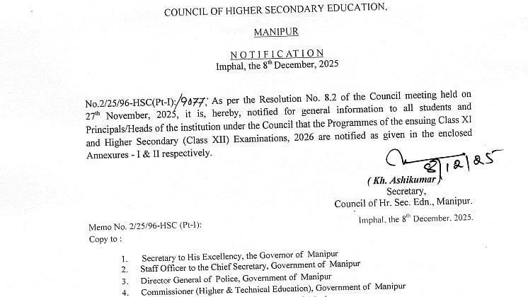 COHSEM Manipur board releases class 10, 12 time table 2026 at cohsem ...