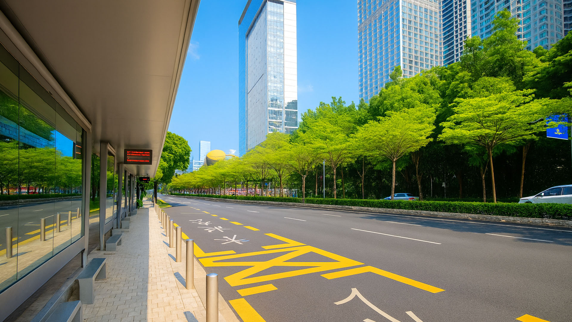 Miljøvennlig kollektivtransport og grønne gater i Shenzhen