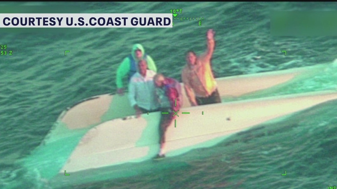 Four men rescued after boat capsizes during trip
