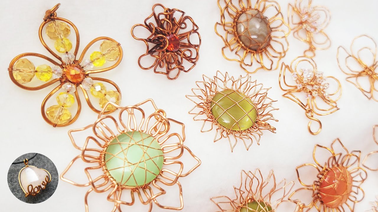 6 flower pendant patterns #jewelry #diy #copperwire #beautiful ...