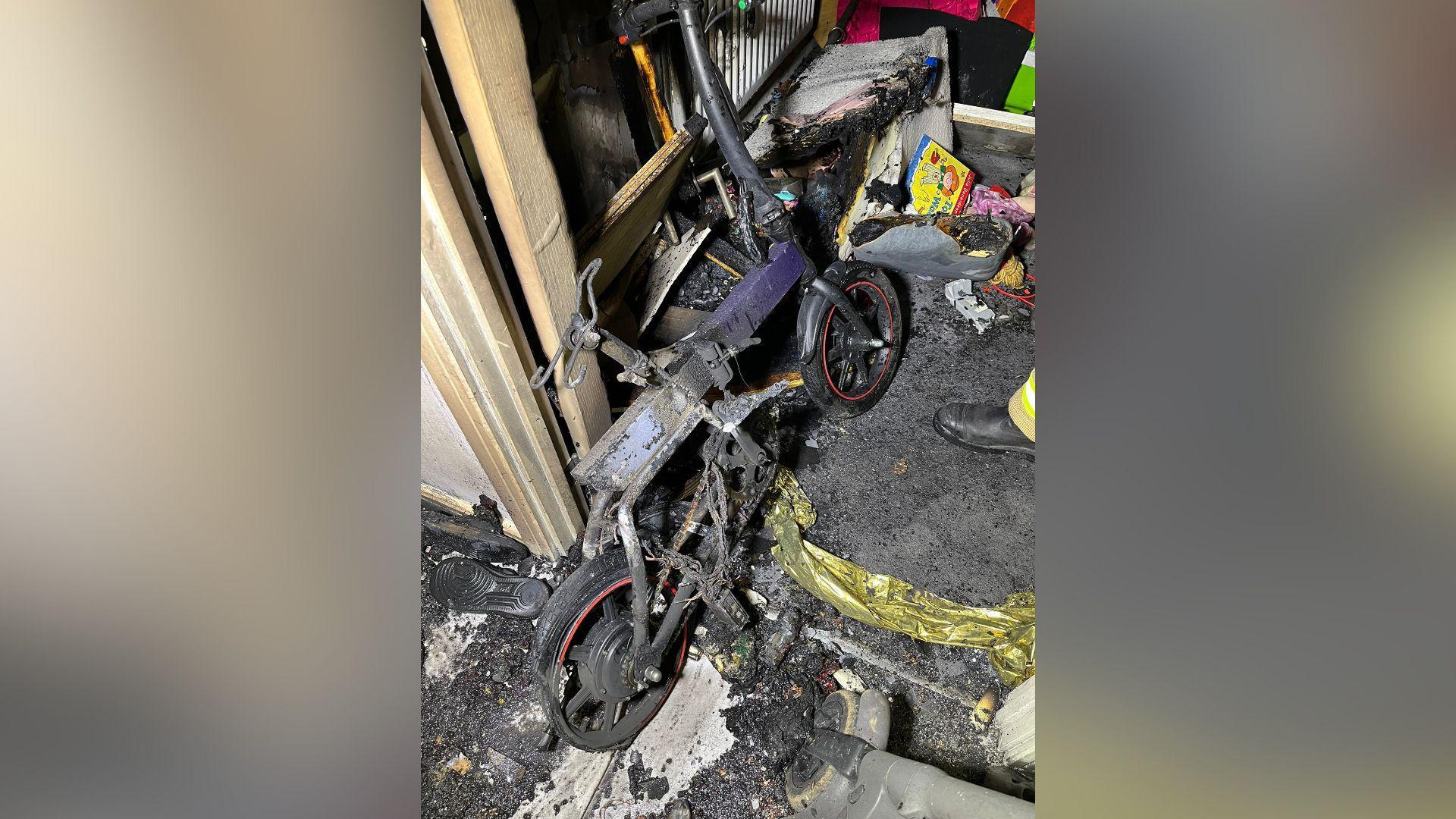 Family escaped through window as e-bike caused fire