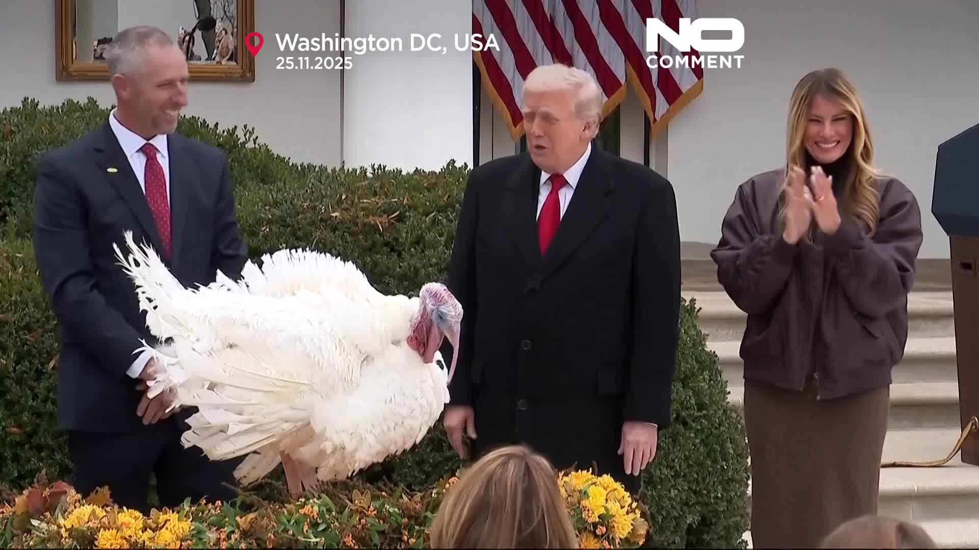 Trump pardons Thanksgiving turkeys Waddle and Gobble in annual tradition