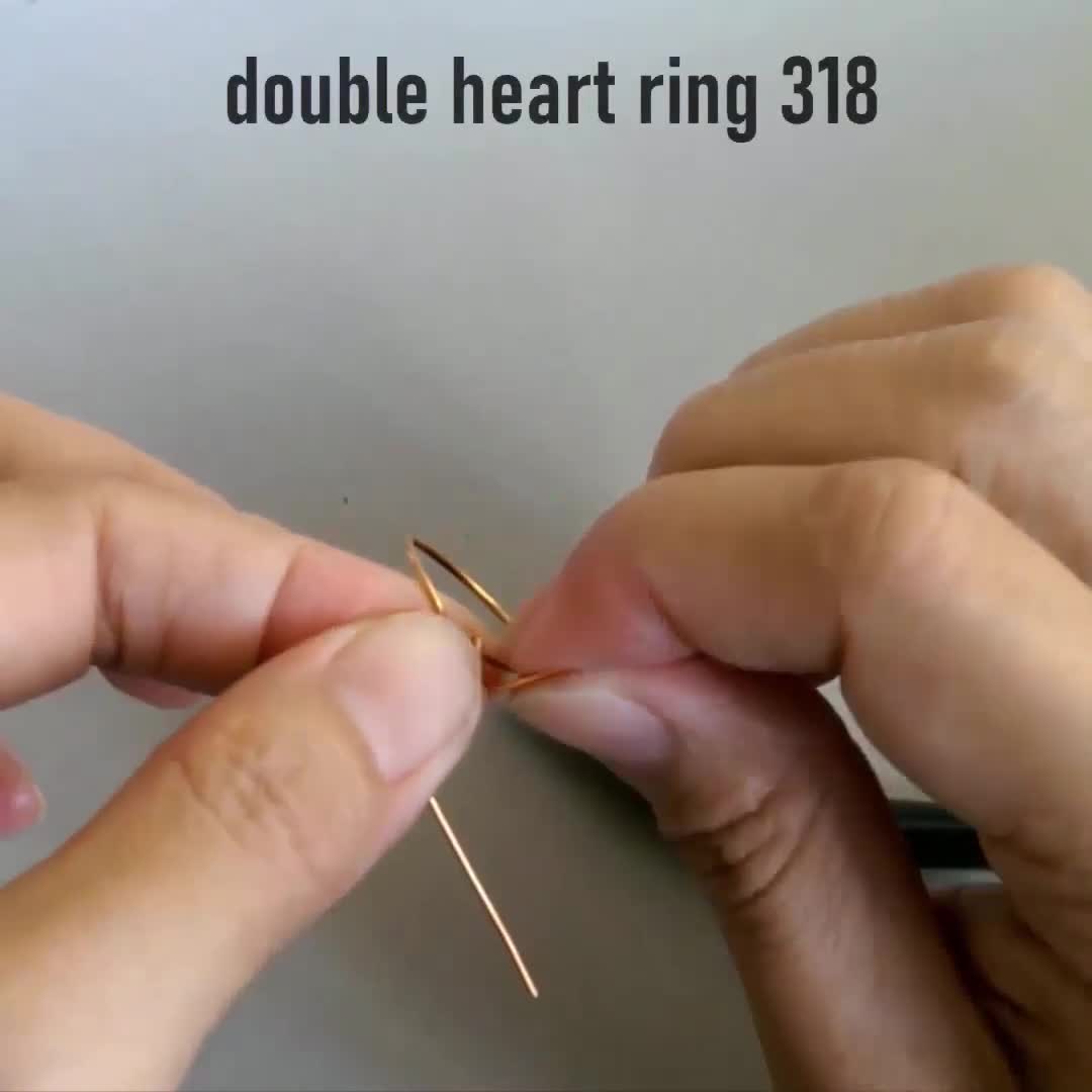 Double heart ring | simple | valentine jewelry | copper wire @LanAnhHandmade 919 #Shorts