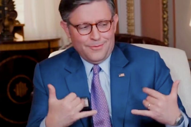 Mike Johnson's wife interrupts him three times to drop toe-curlingly ...