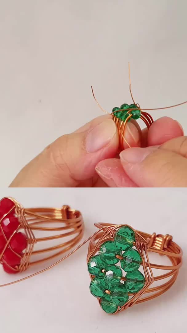 Play with wire | Rhombus | big ring | Crystal beads | DIY ...