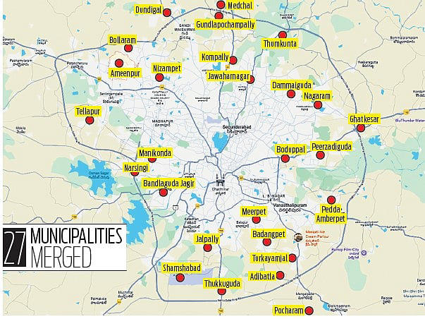 GHMC expands to ORR; 27 municipalities, 51 panchayats merged
