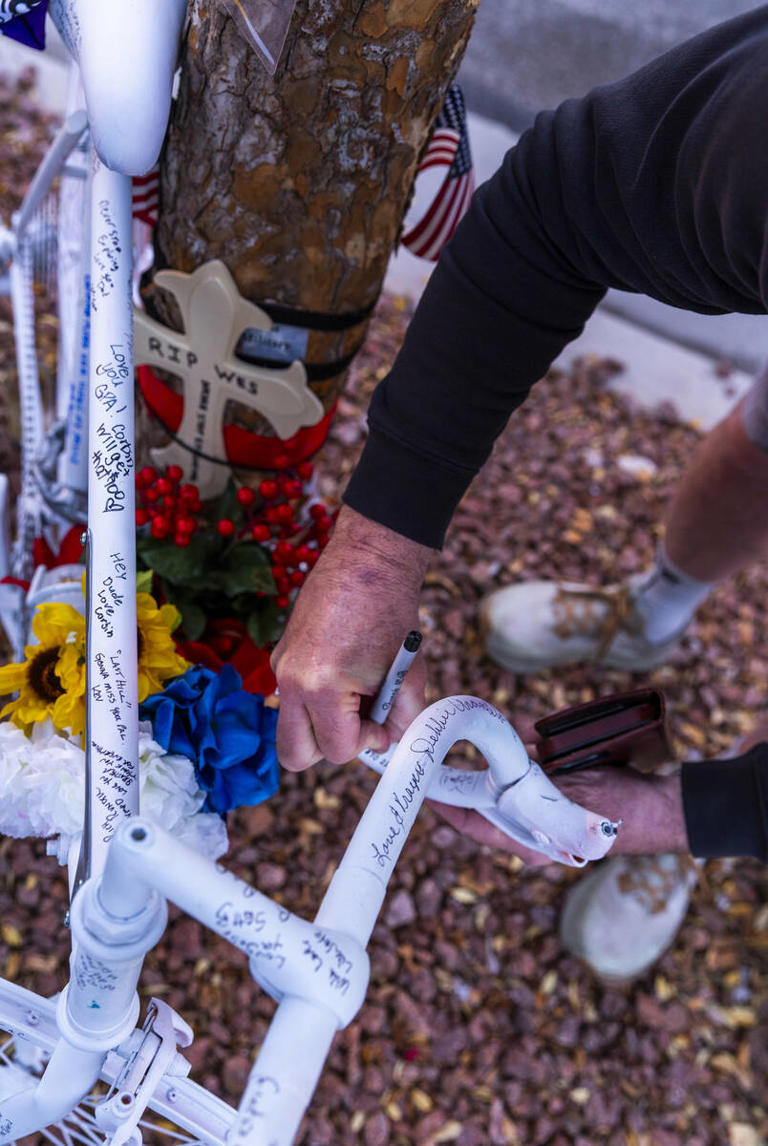 ‘My world stopped’: New Las Vegas ghost bike honors cyclist killed by suspected impaired driver