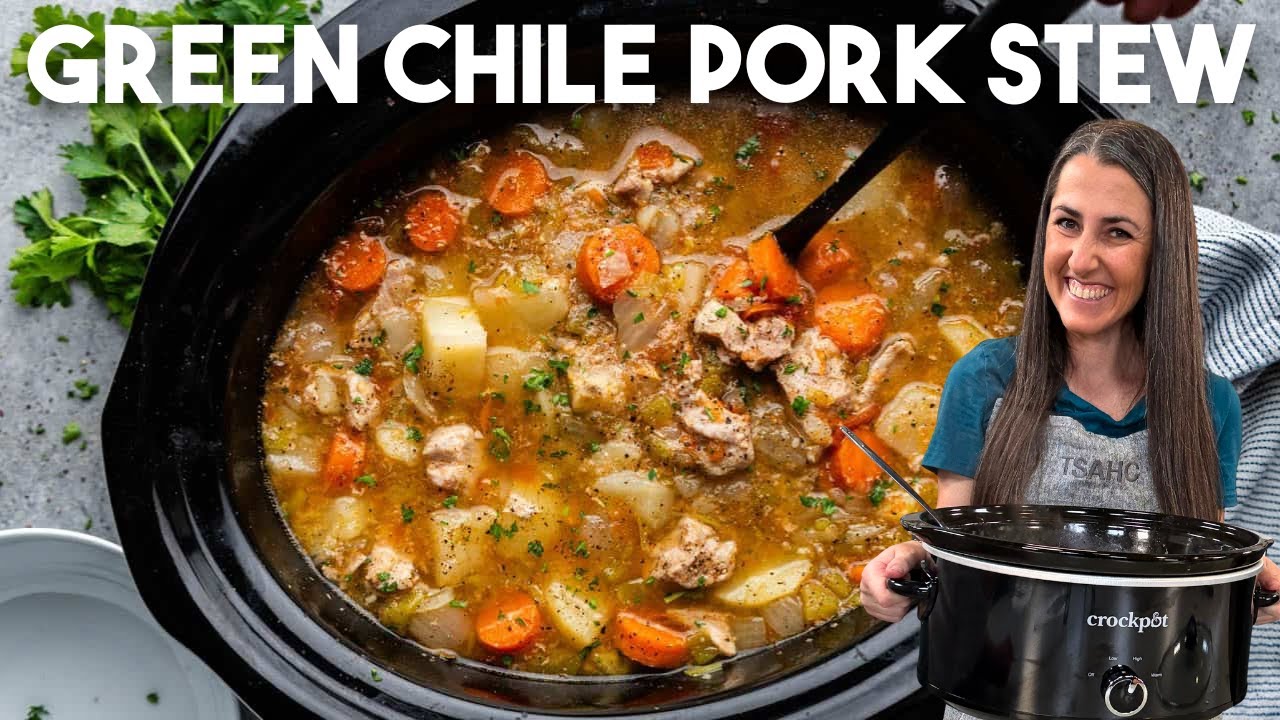 Slow cooker green chile pork stew