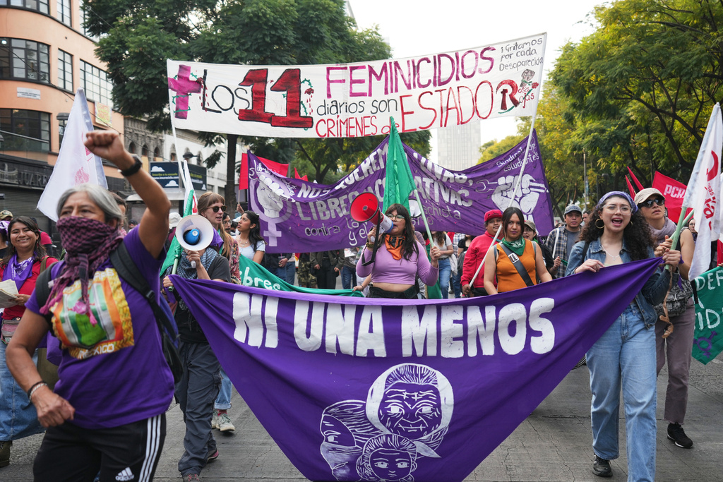Women march in Mexico City to protest gender violence