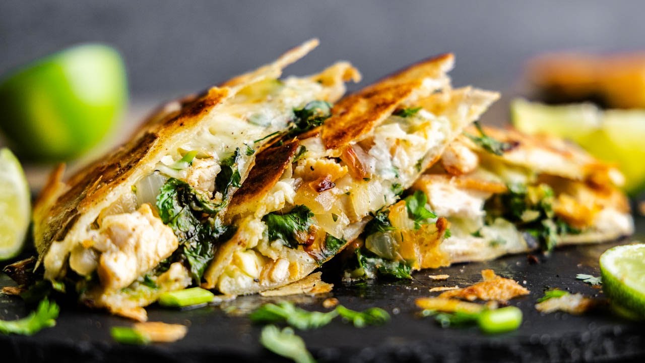 Cilantro-lime chicken quesadillas