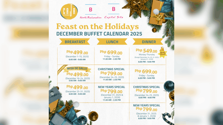 Caja Kitchen Cebu unveils December Buffet Calendar 2025