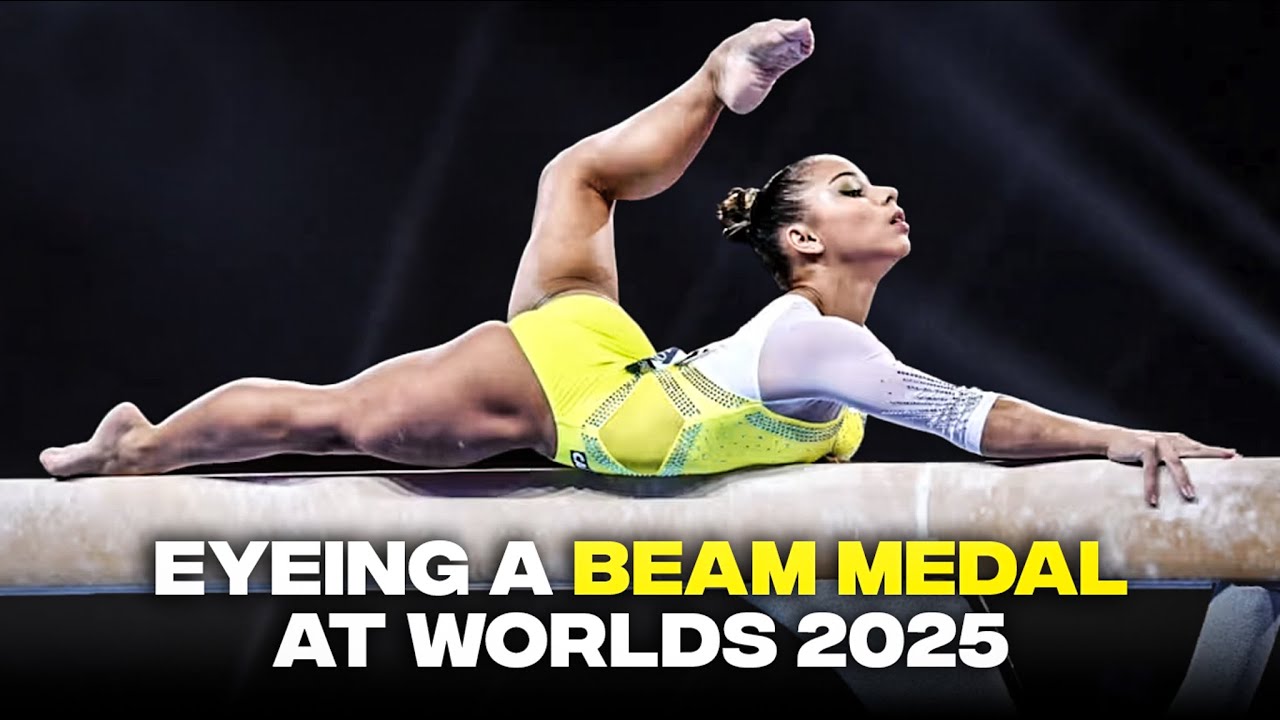 Morgan Hurd with a moors, Flávia Saraiva's beam mount is spot-on
