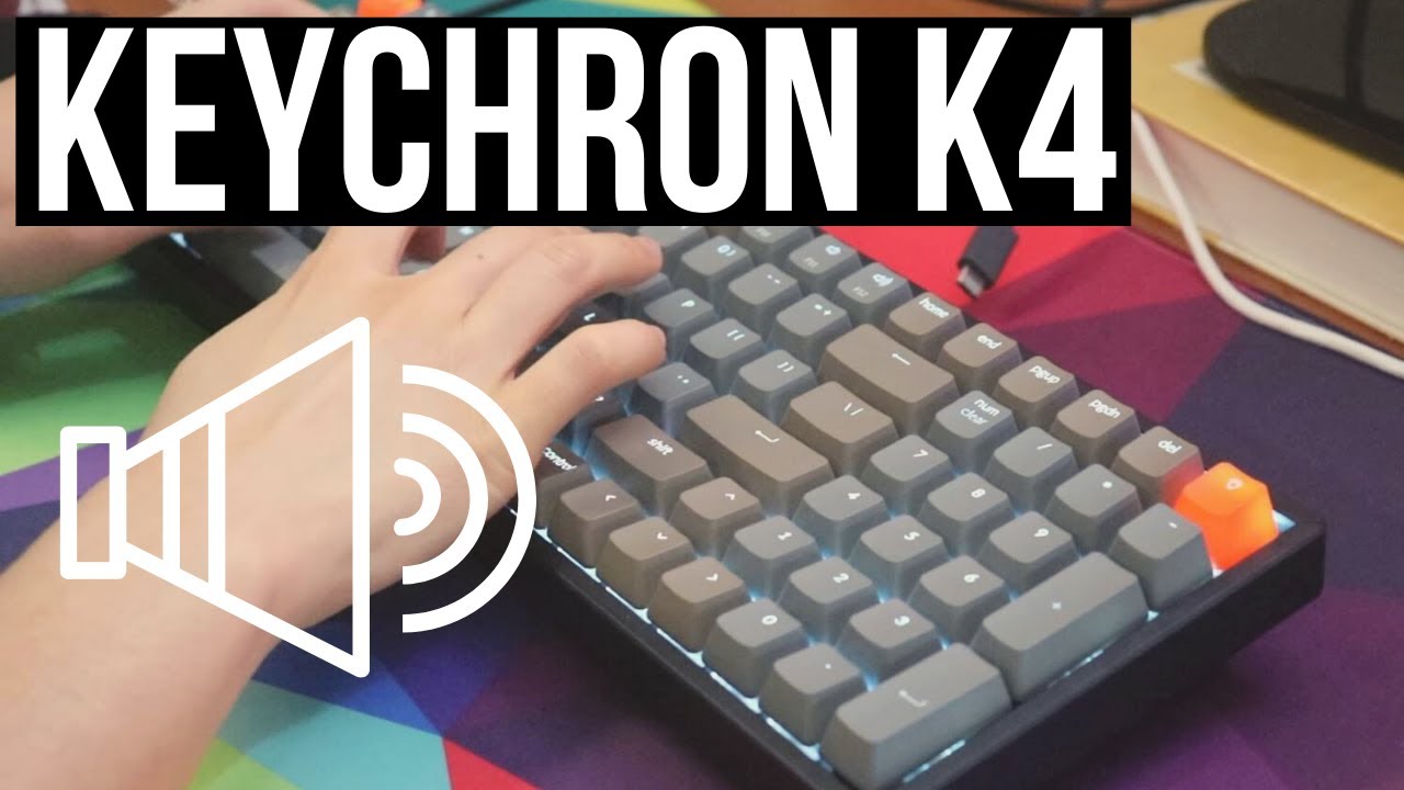 Keychron K4 with Gateron yellows and stock ABS keycaps typing sounds no ...