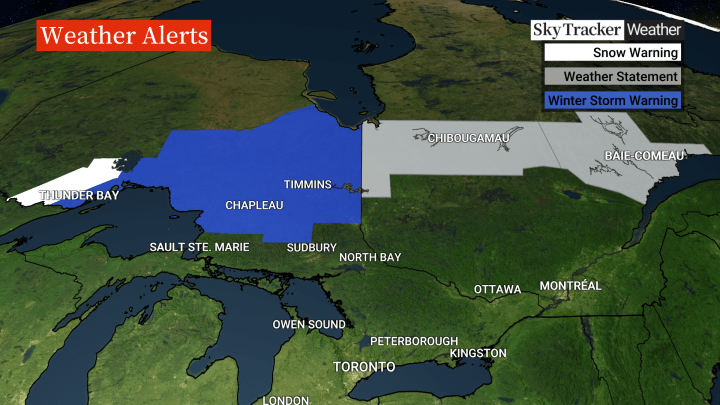 Parts of northern Ontario, central Quebec face snowy storm this week