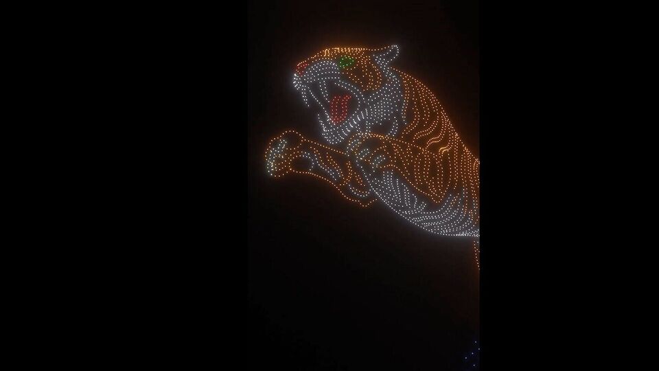Watch: Roaring tiger formed by 2,983 drones dazzles Mysuru sky, creates ...