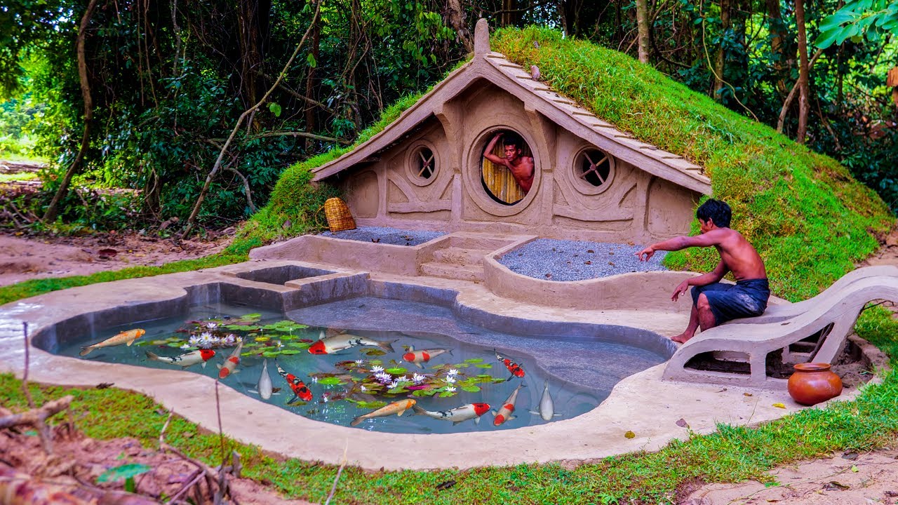 He Built a Magical Underground Hobbit House by Hand With a Grass Roof ...