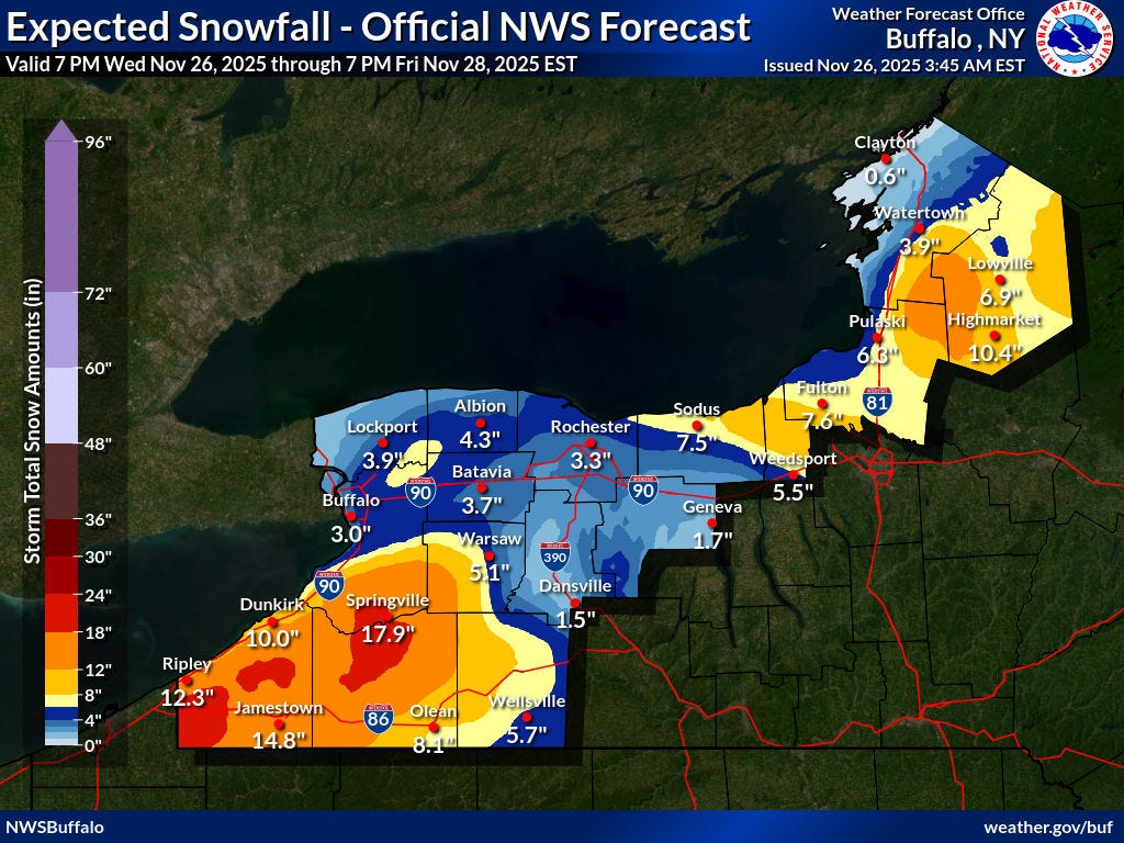 Lake effect snow to establish across Buffalo metro before moving south ...