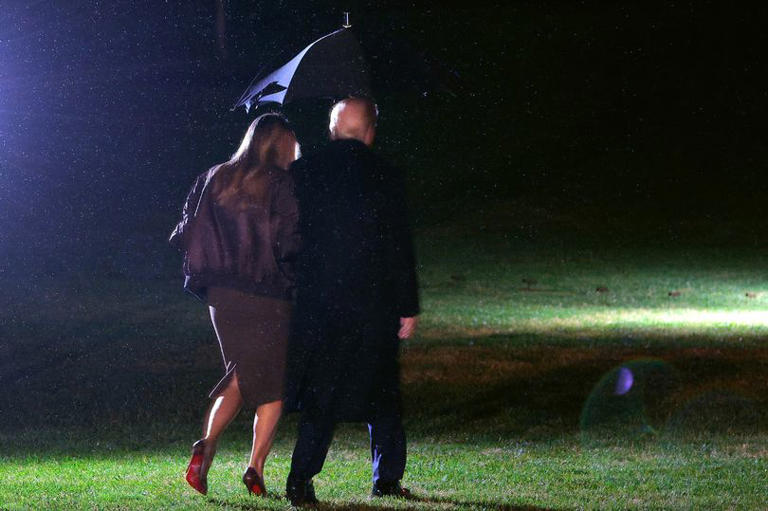 Trump accused of using Melania as 'walking cane' as president spotted ...