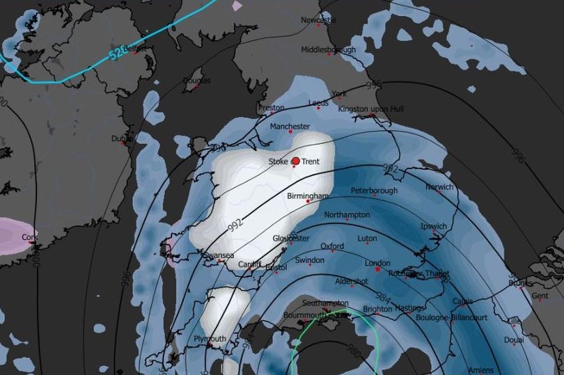 Weather maps show when snow will hit Stoke-on-Trent