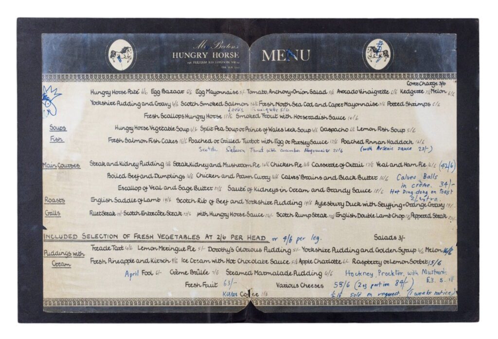 Menu doodled on by David Hockney and artist friend could sell for £15k