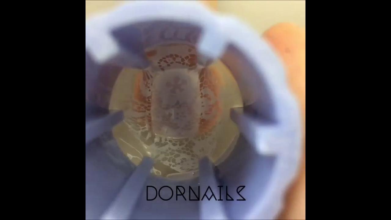 White Flower Stamp Nail Art